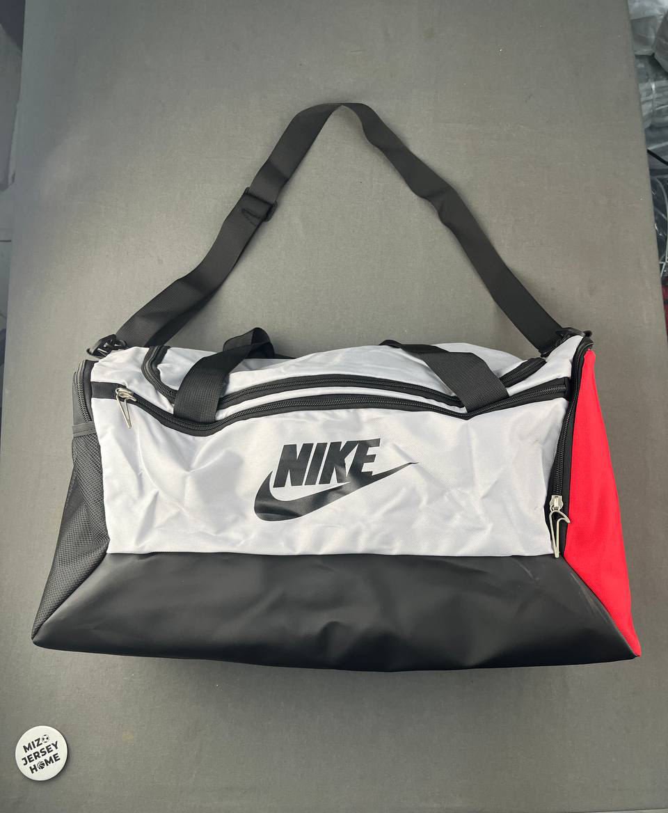 NIKE Travel Duffle Bag Gray & Red – Mizo Jersey Home